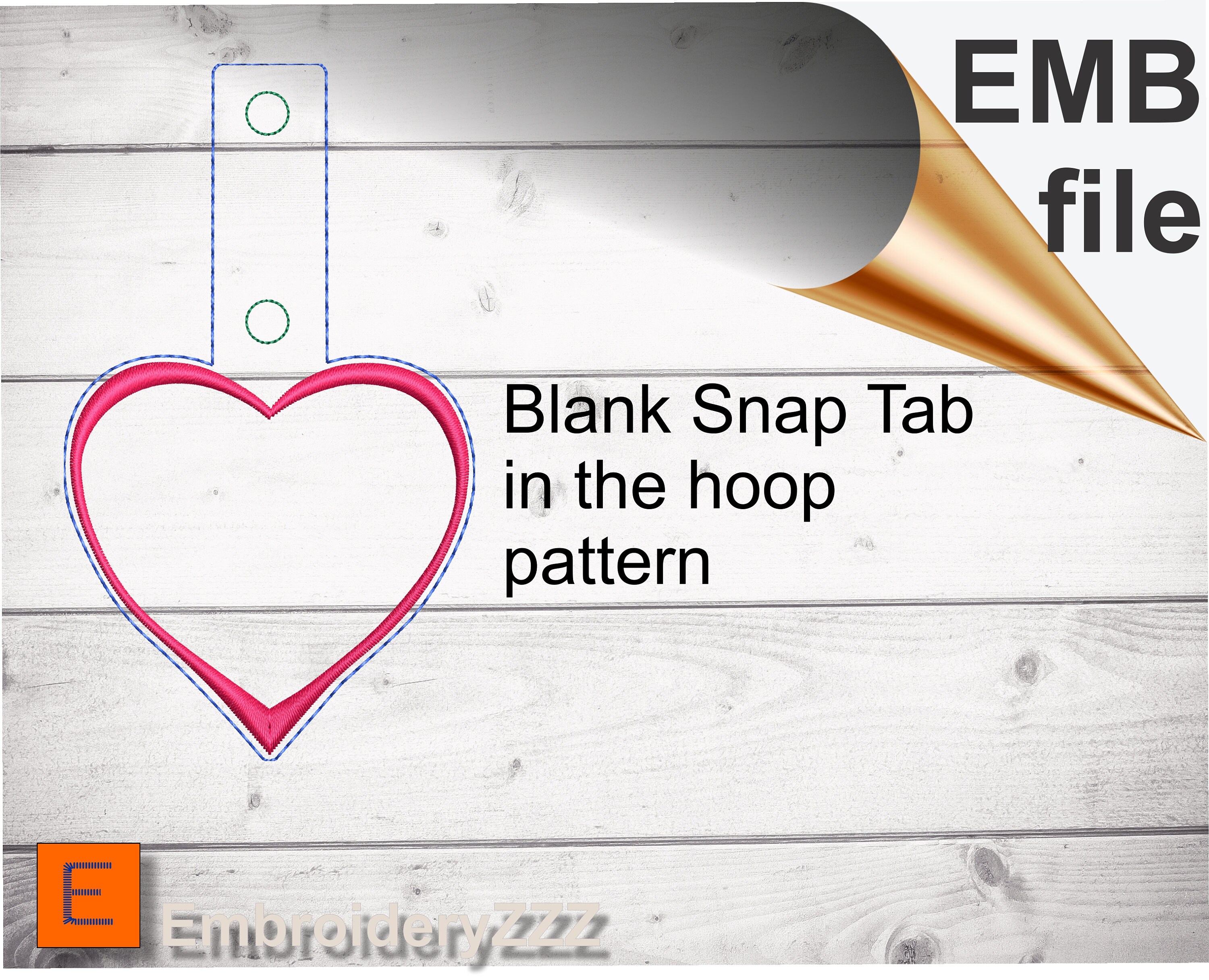 ITH Monogram Mini Love Blank Snap Tab & Eyelet Fob DIGITAL Embroidery ...