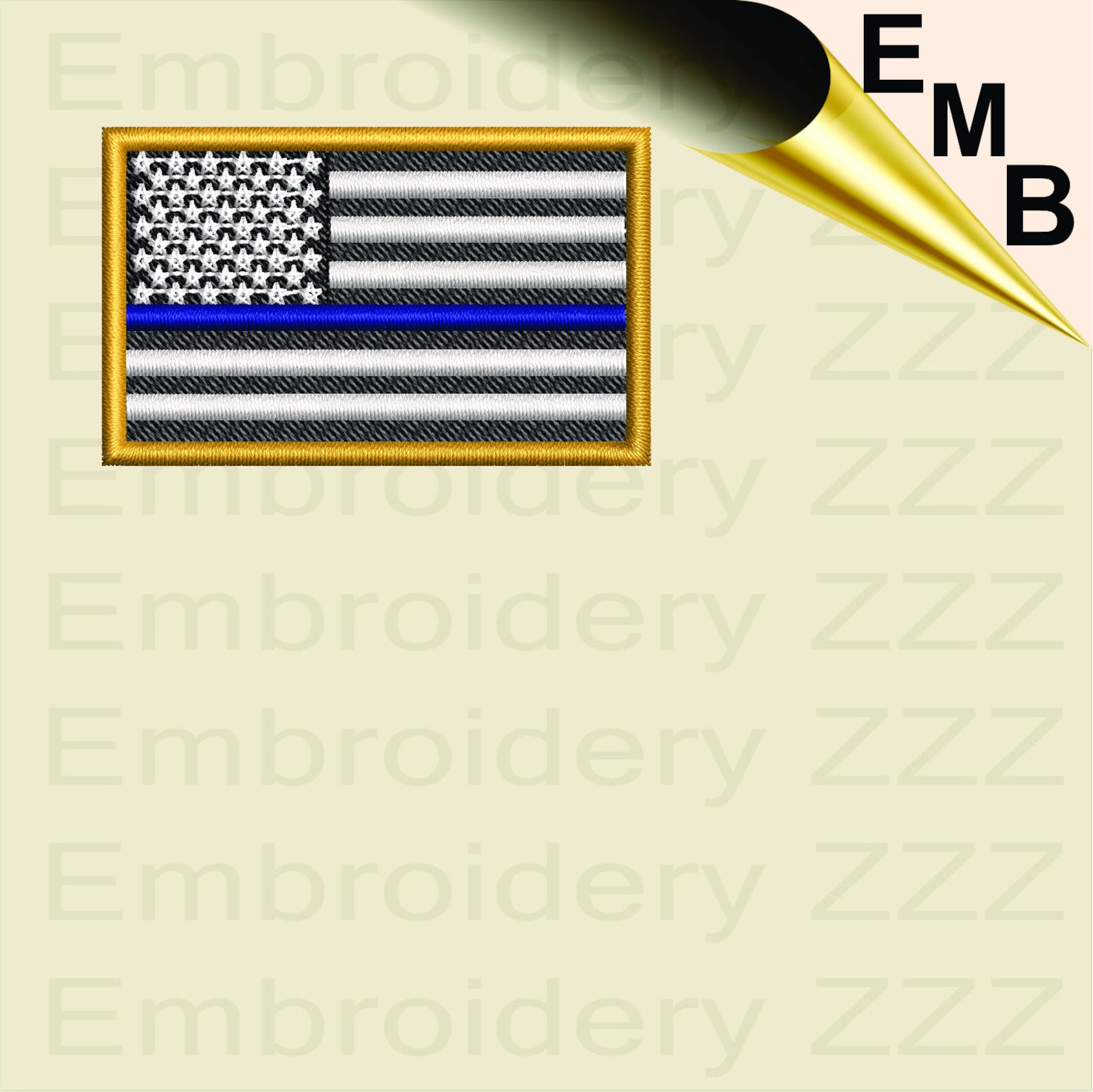 Thin Blue Line Flag Design Set of 3 Tactical US Flags. Blue | Etsy