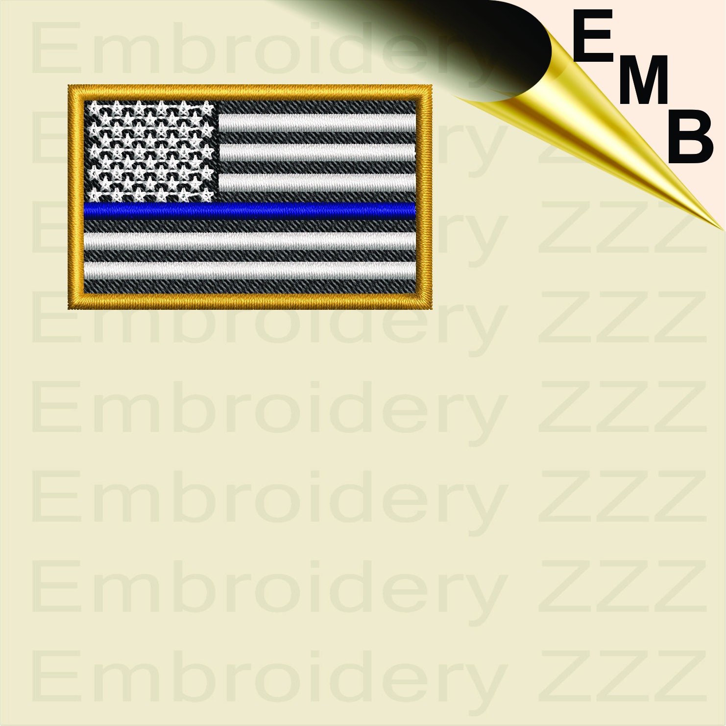 Thin Blue Line Flag Design Set of 4 Tactical US Flags. Blue | Etsy