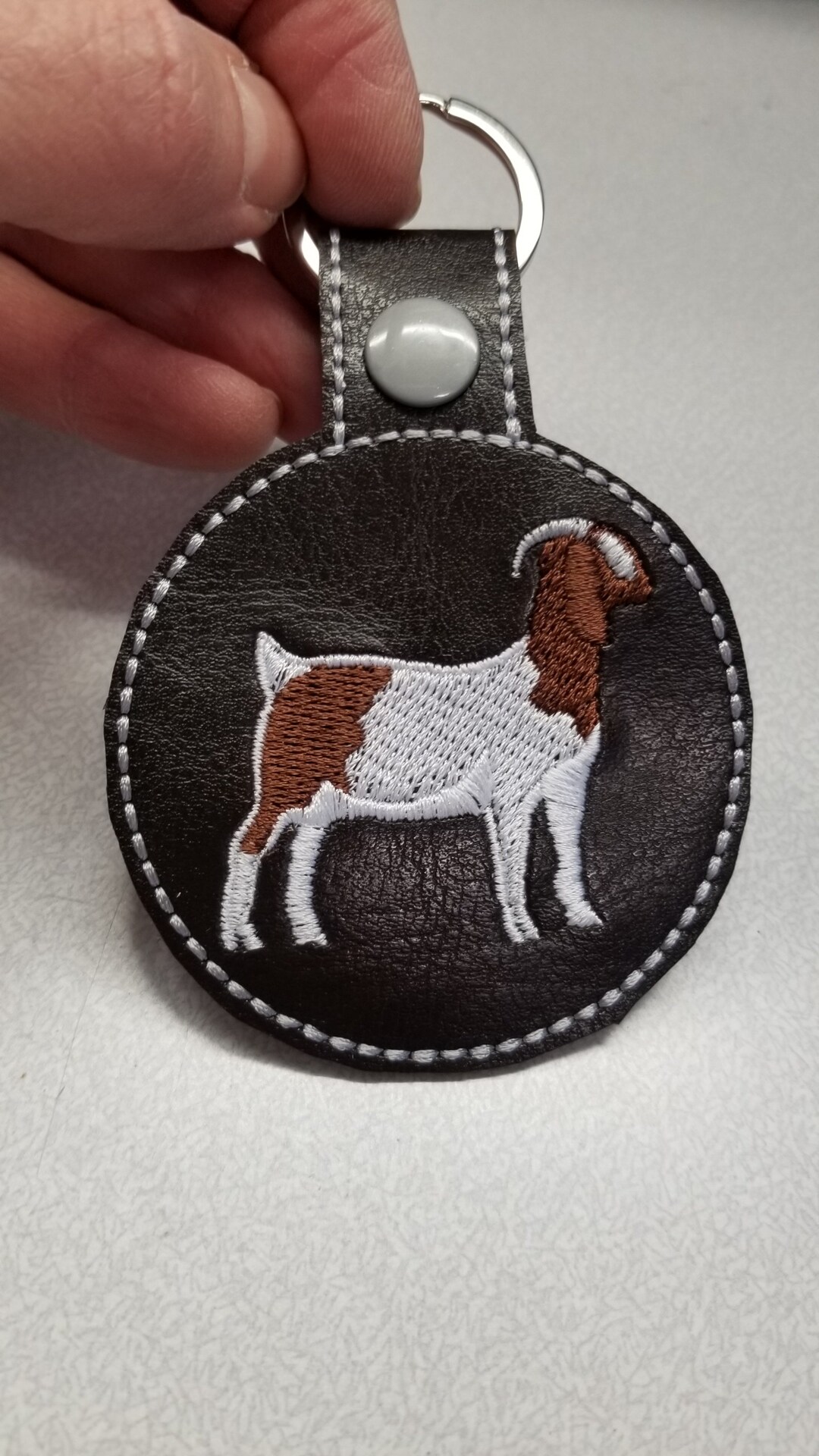 Boer Goat Snap Tab Key Fob in the Hoop Embroidery Pattern, Ith Paint ...