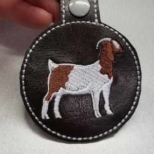 Boer Goat Snap Tab Key Fob in the Hoop Embroidery Pattern, Ith Paint ...
