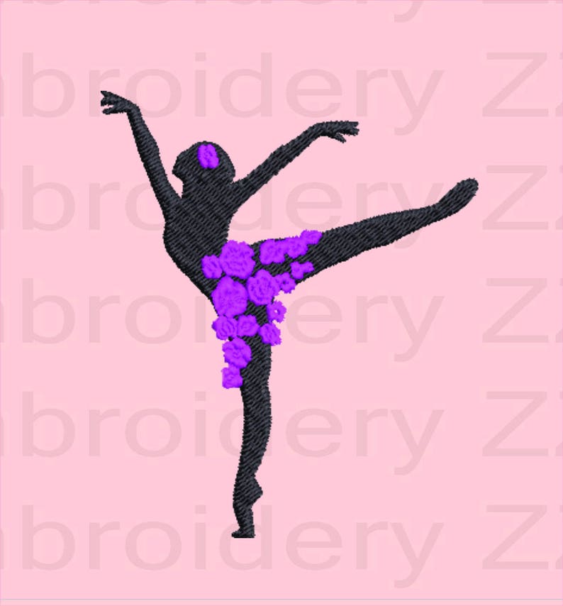 Dance Design for Machine Embroidery. Floral Dancer on Point. - Etsy