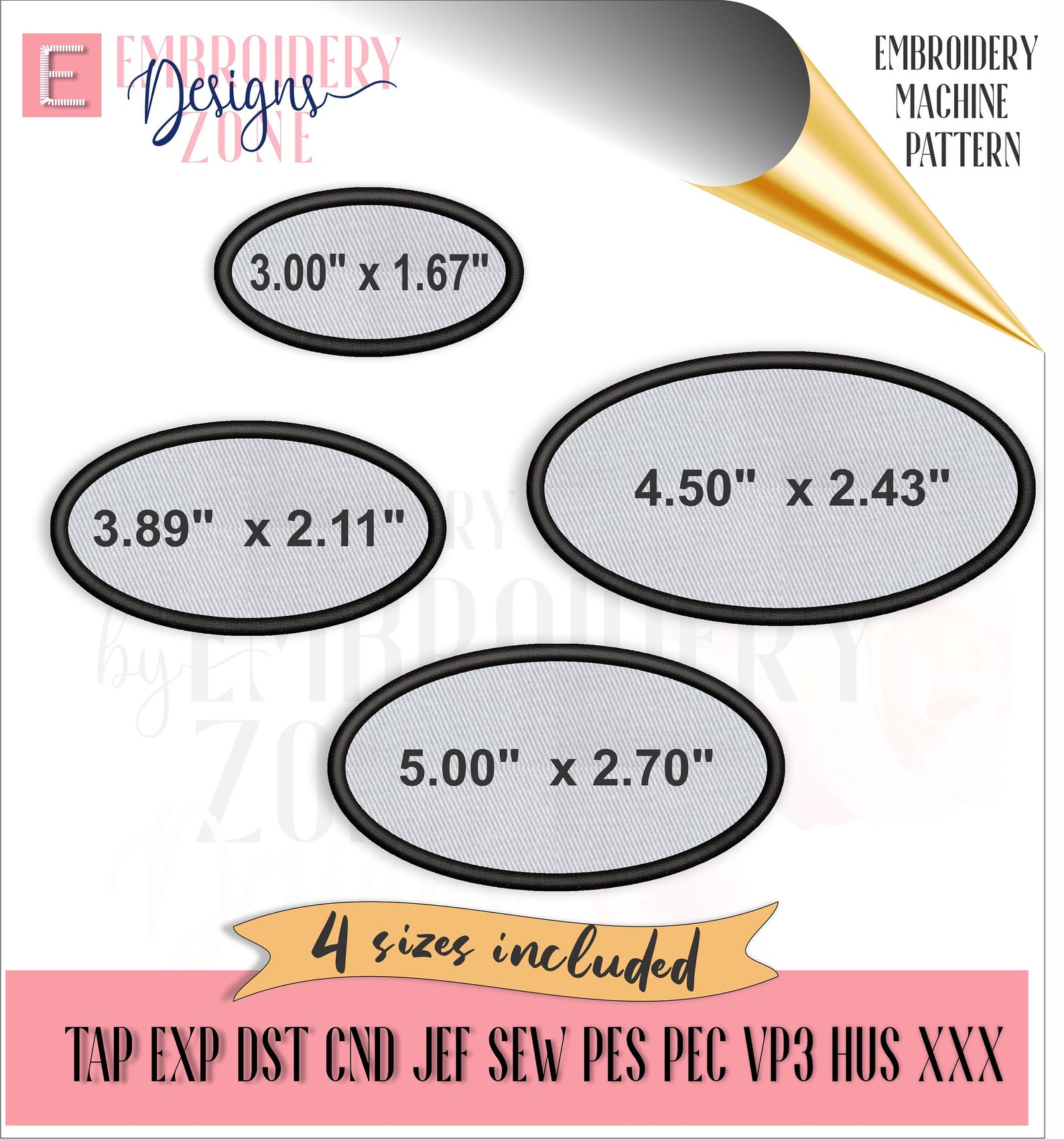 Blank Patches Design Set to Embroider on Twill Fabric. Oval Applique ...