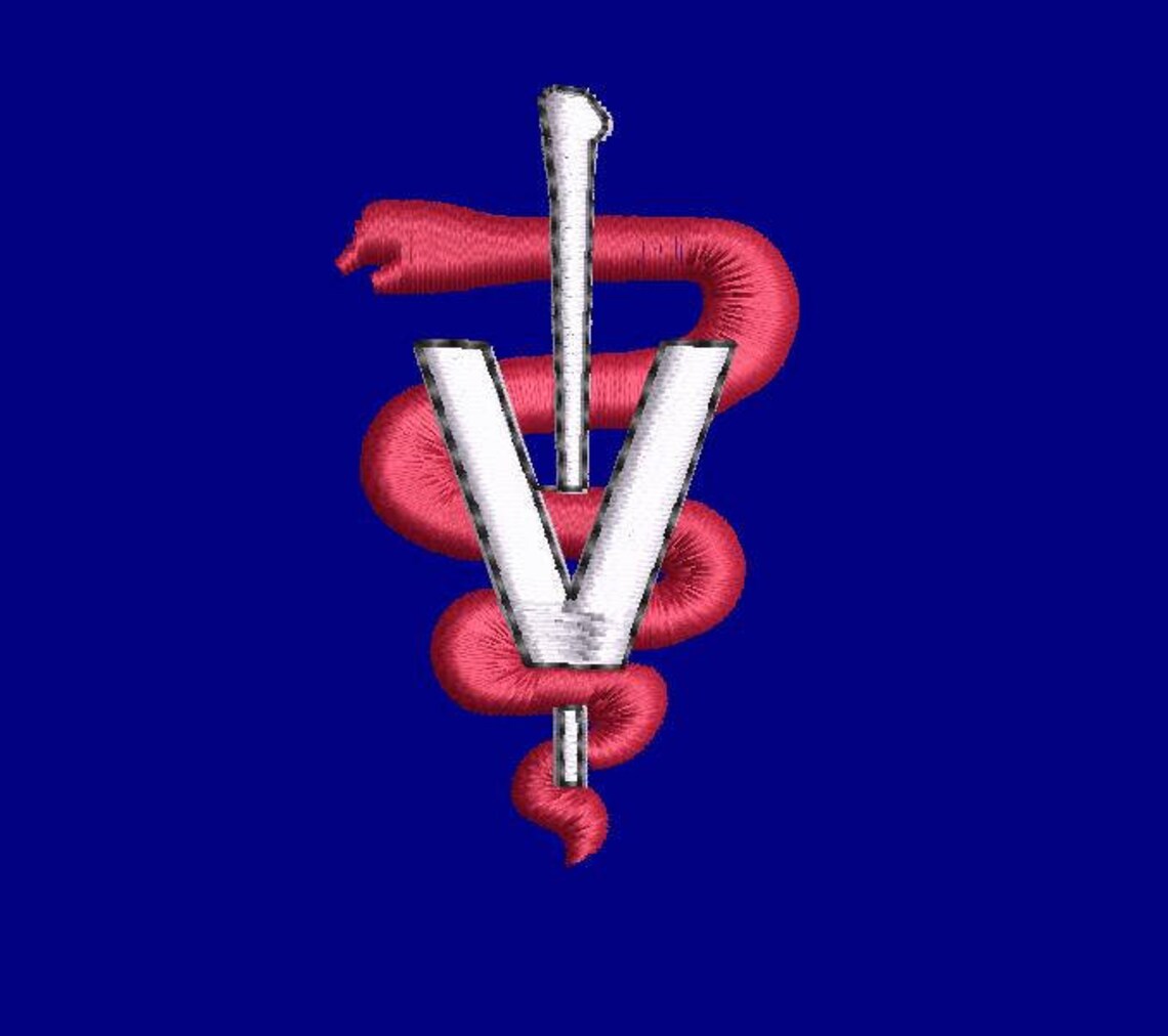 Veterinarian Caduceus Logo Embroidery Machine File. DVM - Etsy