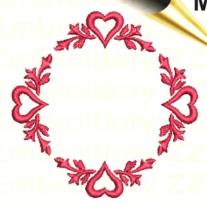 Heart & Vines Circle Monogram Embroidery Frame (digital File) - Etsy