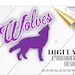 Wolves Mascot School Logo Embroidery Design. Template to Machine ...