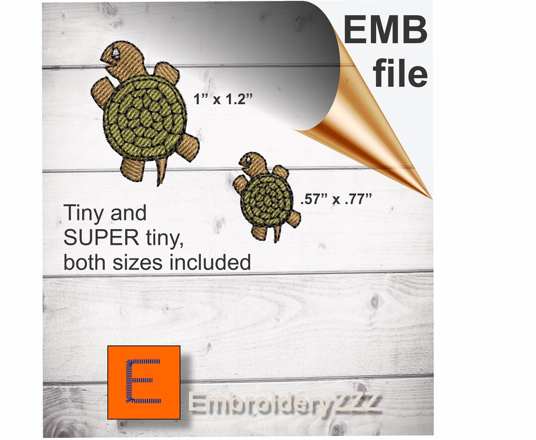 Tiny Turtle Embroidery Design With Extra Small Turtle Pattern Included ...