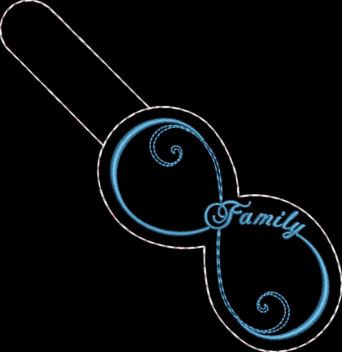 Infinity Family Shaped Snap Tab Key Fob Design. Embroidery in - Etsy