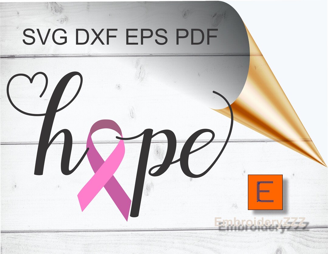 Hope Breast Cancer SVG, Awareness Ribbon SVG File, Hope SVG, Pink ...