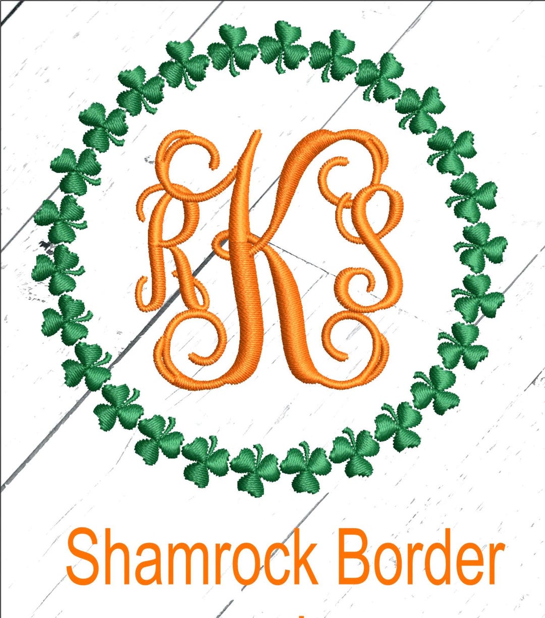 Shamrock Monogram Embroidery Frame Set. Two Sizes Included Circle and ...