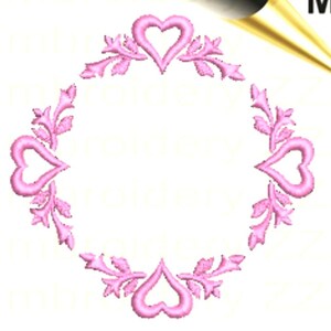 Heart & Vines Circle Monogram Embroidery Frame (digital File) - Etsy