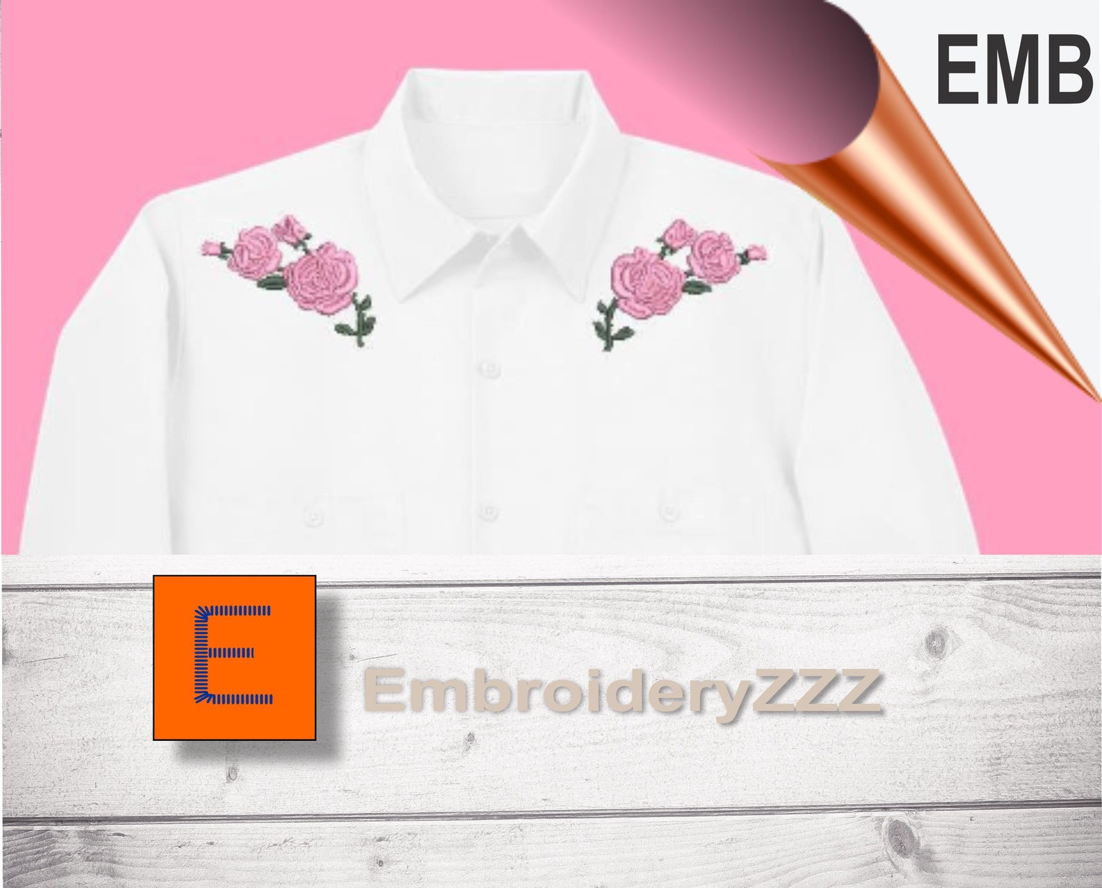 Roses Machine Embroidery Design for Western Shirt. Back and - Etsy
