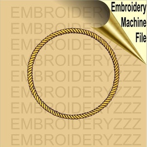 Rope Monogram Embroidery Design File. Circle Border Frame Pattern to ...