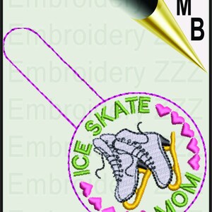 Ice Skate Mom Design for Embroidering in the Hoop Snap Tabs. Mum Key ...