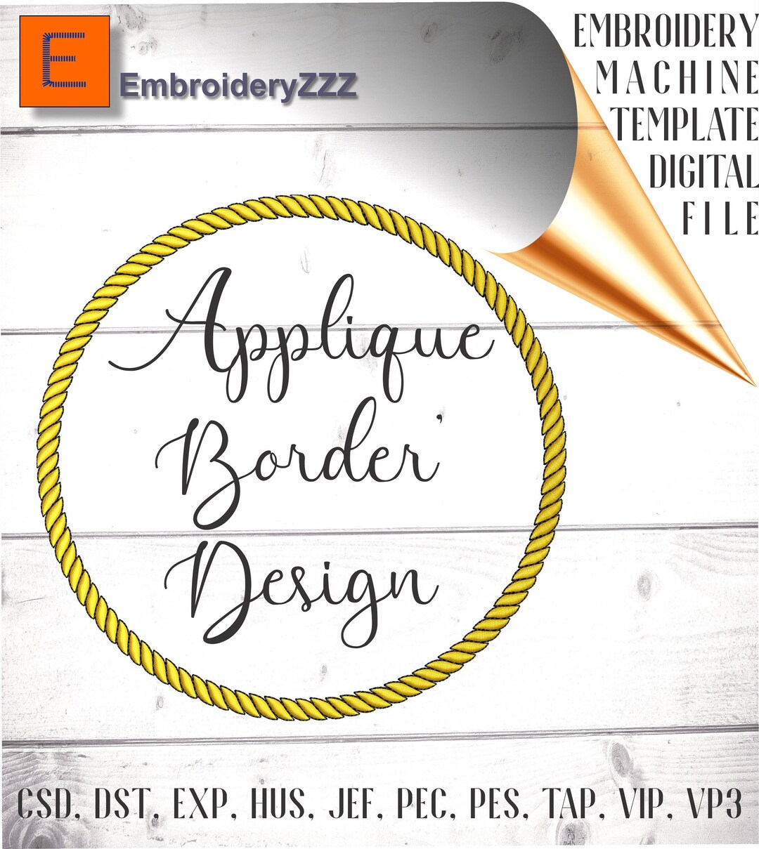Rope Outline Embroidery Frame, 7 Inch Circle Design File. Applique ...