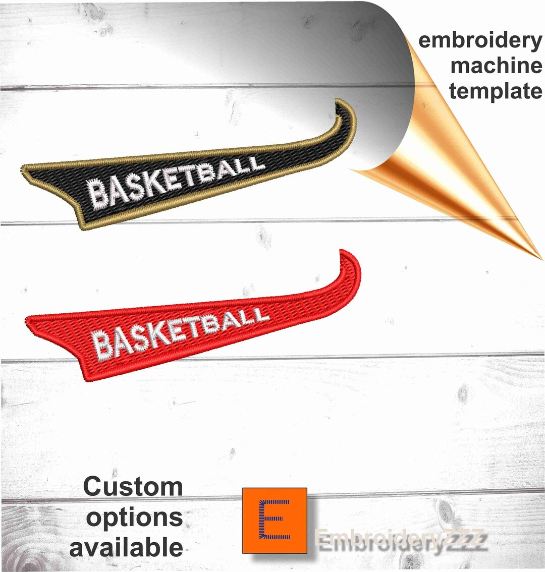 Basketball Sports Tail Embroidery Machine Pattern File. Banner ...