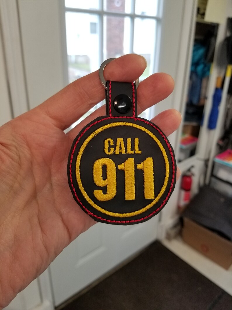 911 Dispatcher Snap Tab in the Hoop Embroidery Design. Key Fob - Etsy