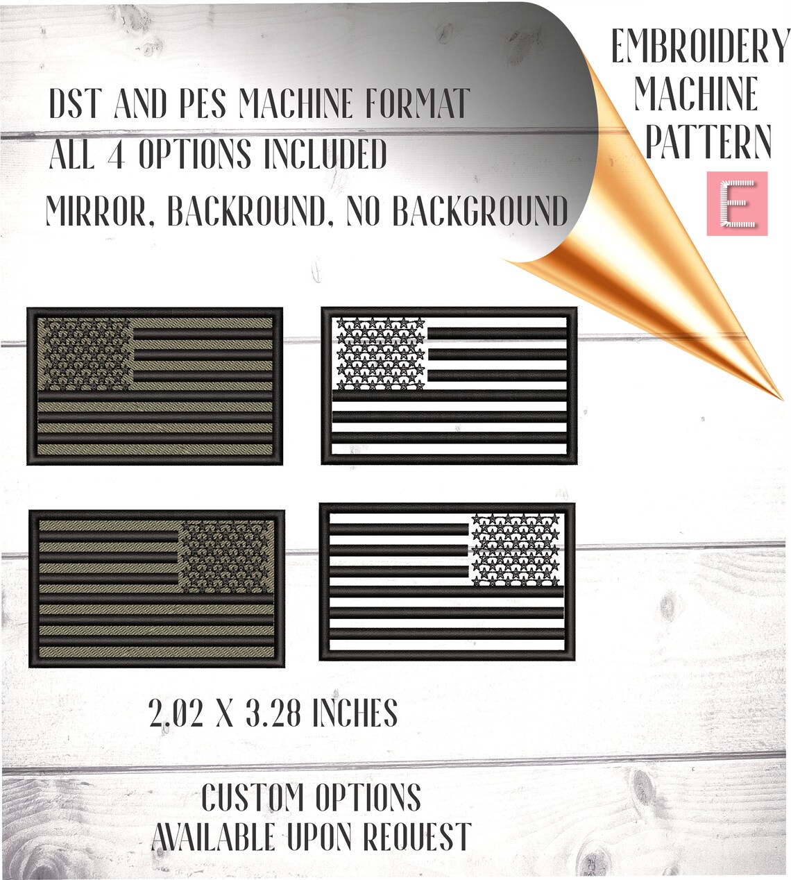 Easy to Sew USA Military Flag Design for Machine Embroidery - Etsy