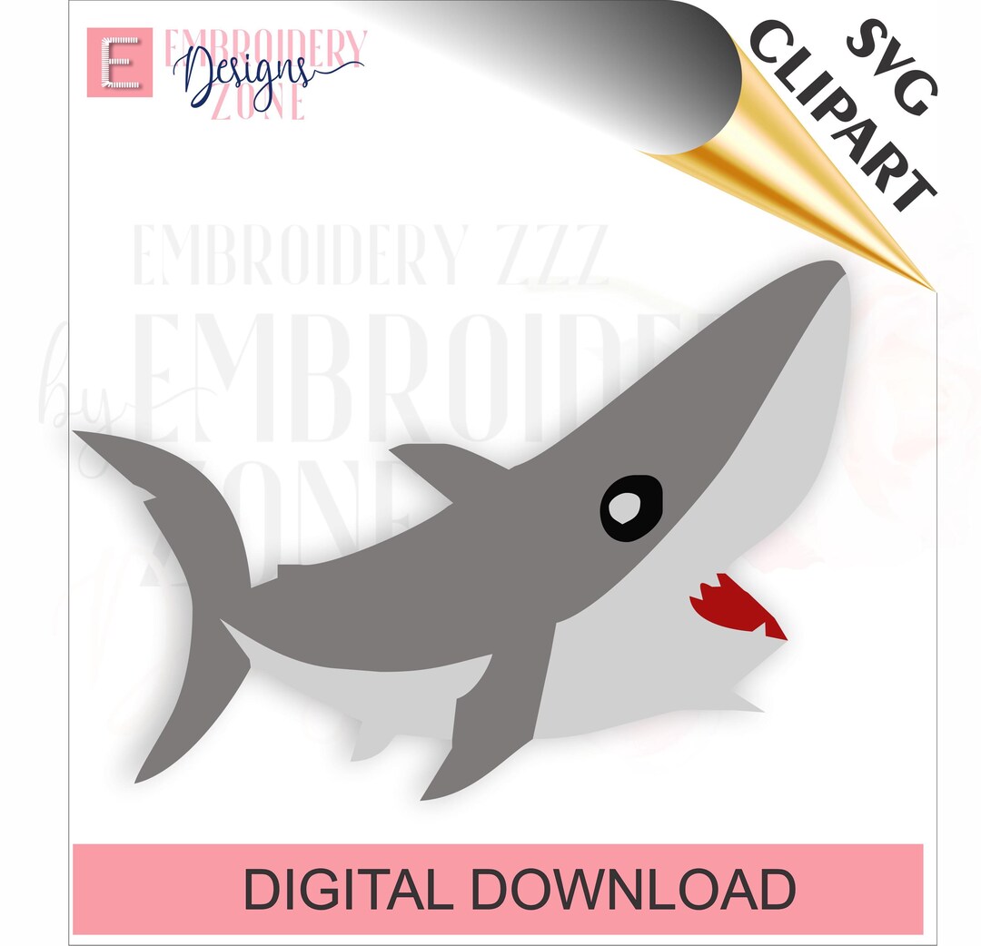 Friendly Smiling Shark SVG Design for Kids and Customizable With Cute ...