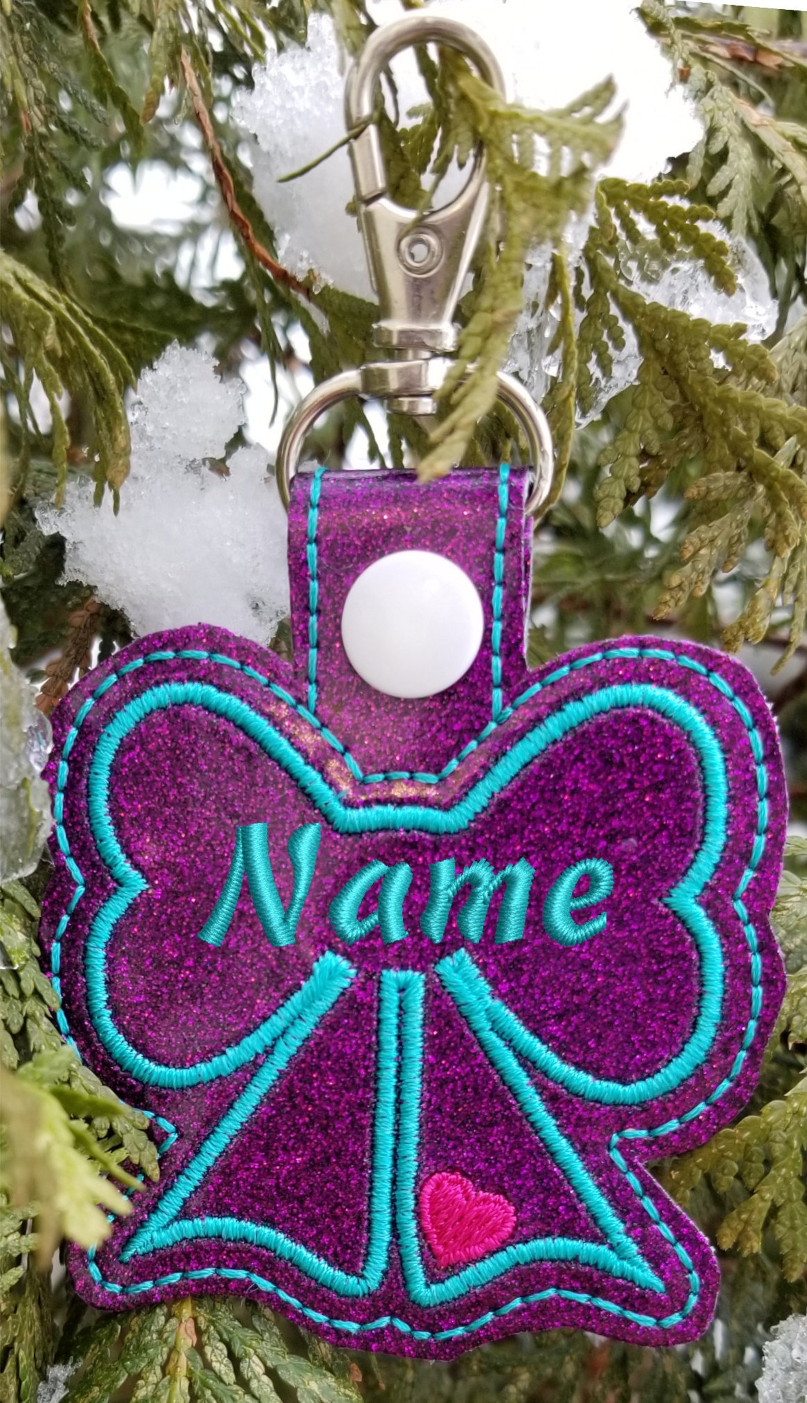 ITH Bow Snap Tab Key Fob Design. Embroidery in the Hoop Key - Etsy