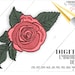 Rose Embroidery Design File, Rose Monogram, Rose Embroidery File, Pes ...