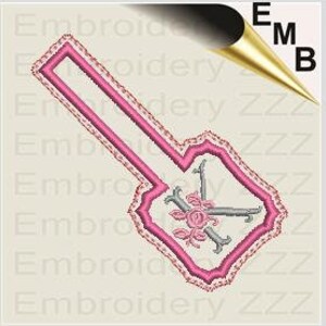 Monogram ITH Full Embroidery Alphabet A-Z Snap Tab Key Fob. Dst Pes Jef ...