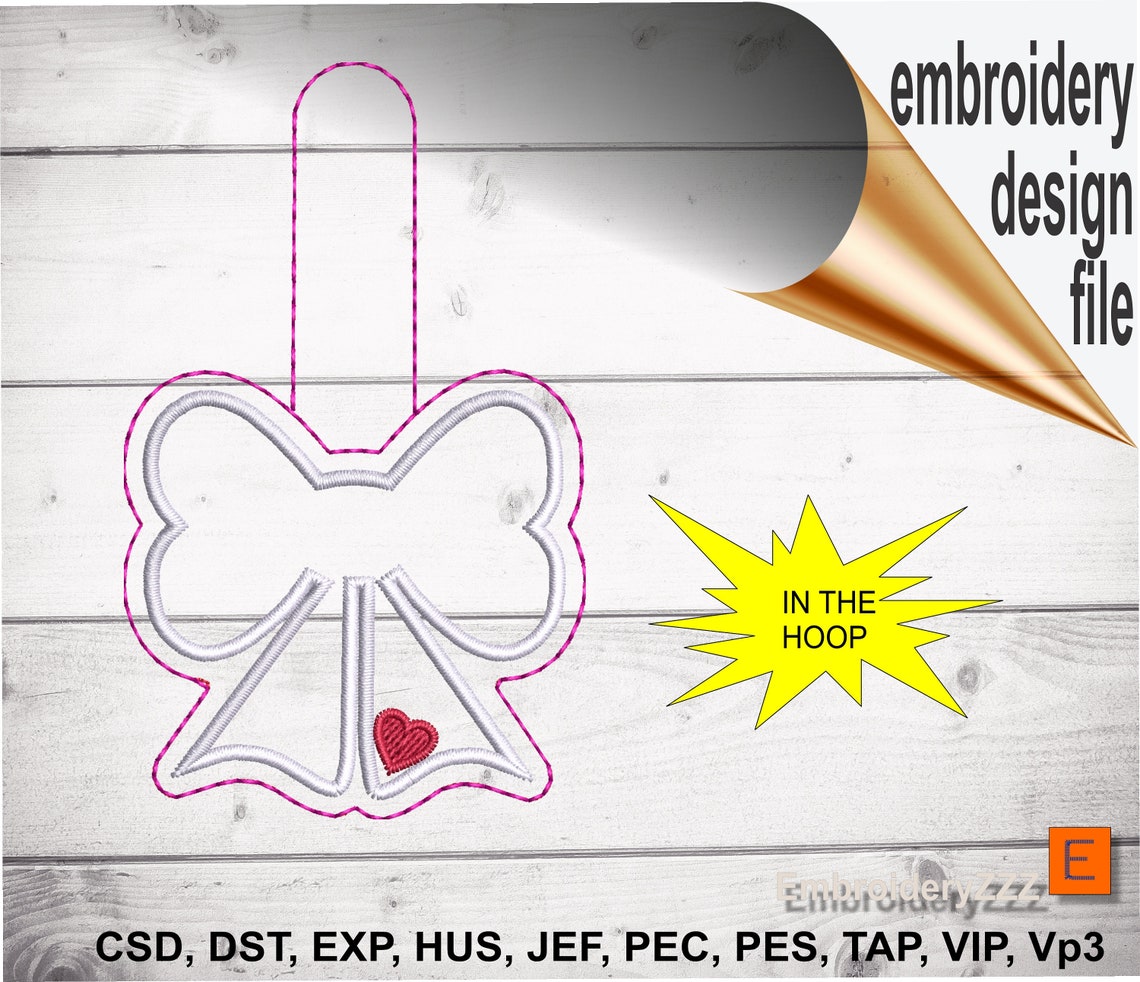 ITH Bow Snap Tab Key Fob Design. Embroidery in the Hoop Key - Etsy