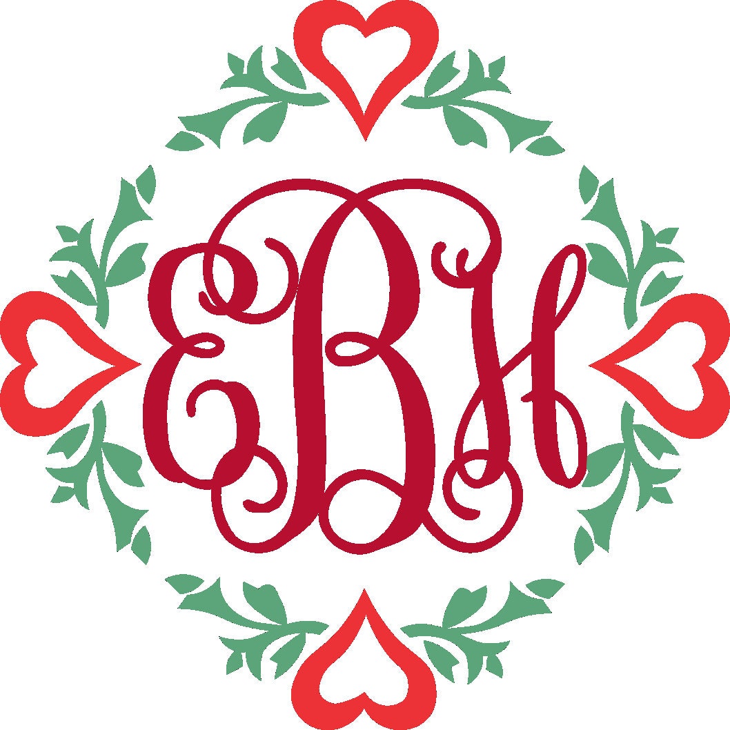 Circle Monogram Frame Monogram Border Clip Art. Circle of | Etsy