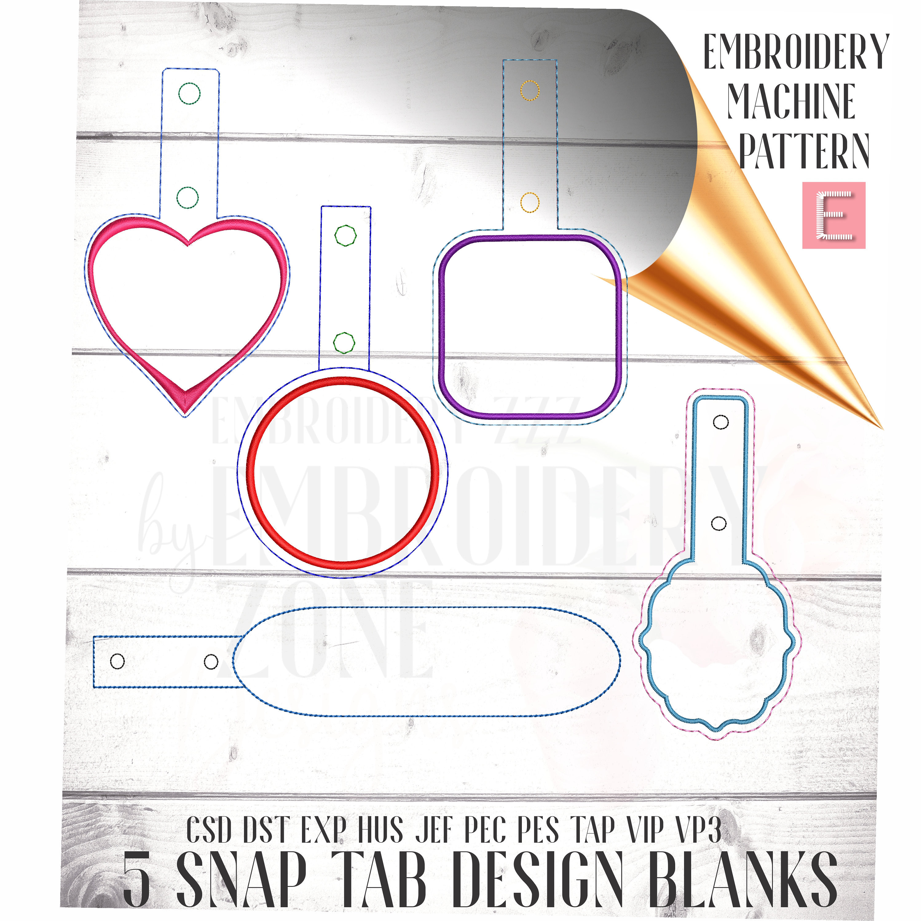 ITH Snap Tab Key Fob Design Blanks Set. Embroidery in the Hoop - Etsy