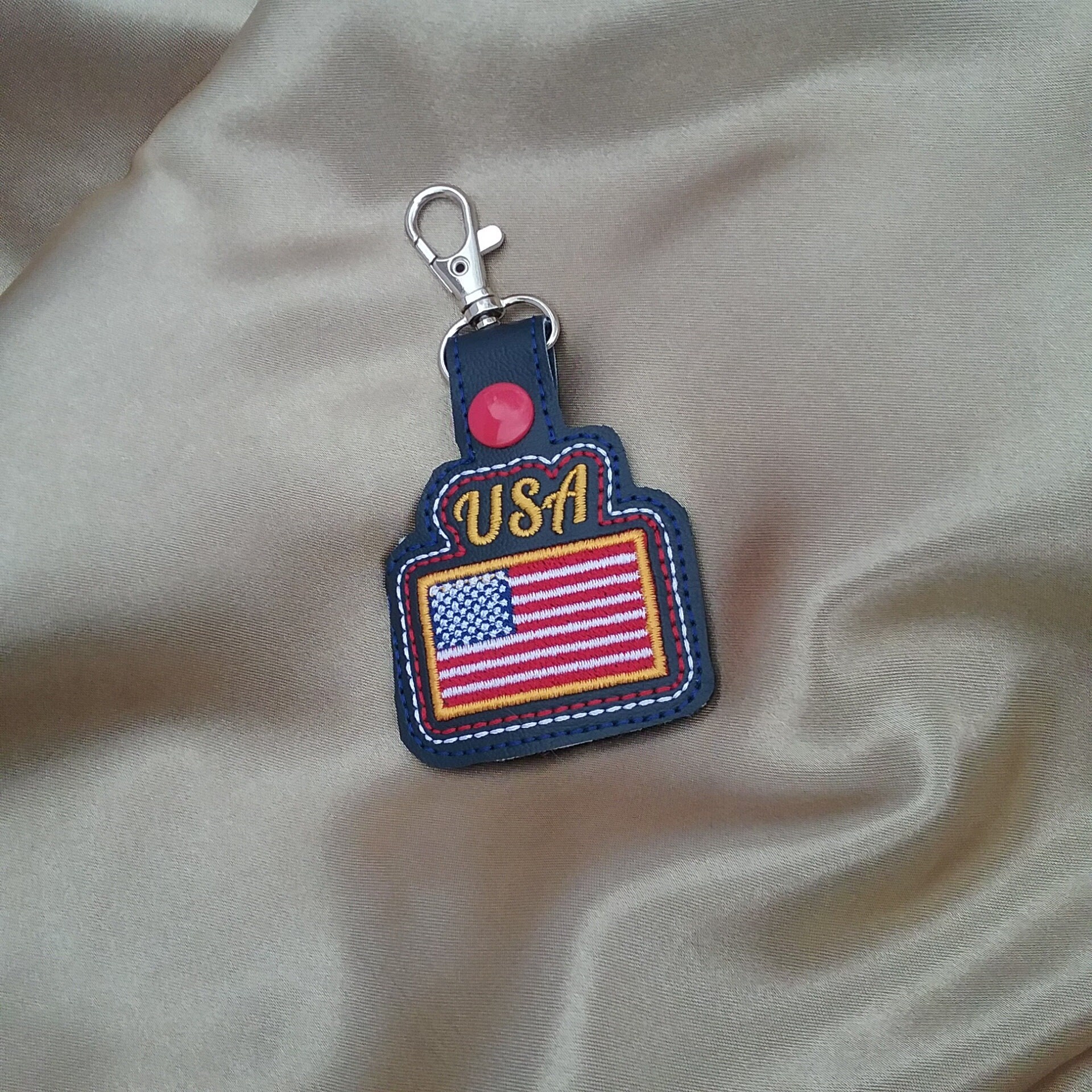 ITH USA Flag Snap Tab Embroidery Design. American Flag Key - Etsy