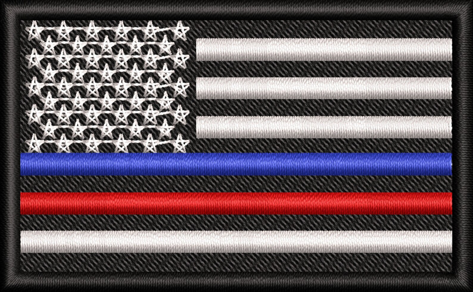 Thin Blue and Red Line Flag Embroidery Design. Military Flag | Etsy