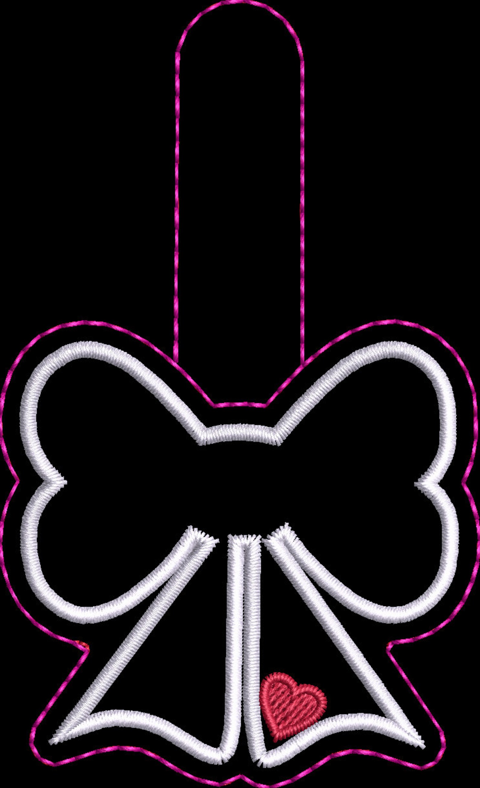 ITH Bow Snap Tab Key Fob Design. Embroidery in the Hoop Key - Etsy