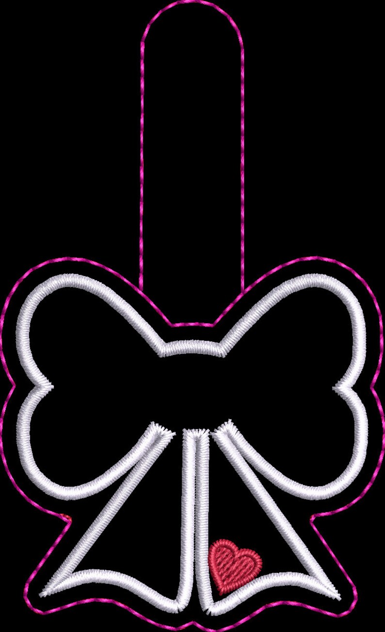 ITH Bow Snap Tab Key Fob Design. Embroidery in the Hoop Key - Etsy