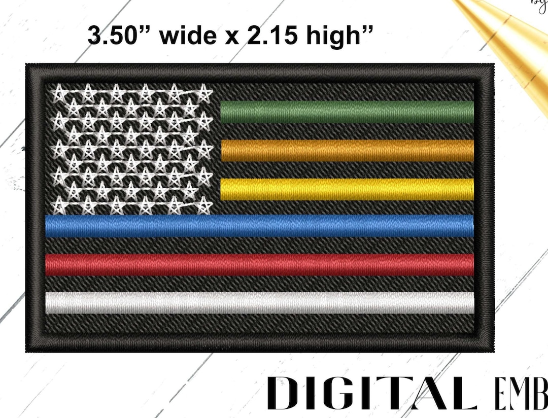 First Responders Flag Embroidery Design Pattern. Digital Download for ...