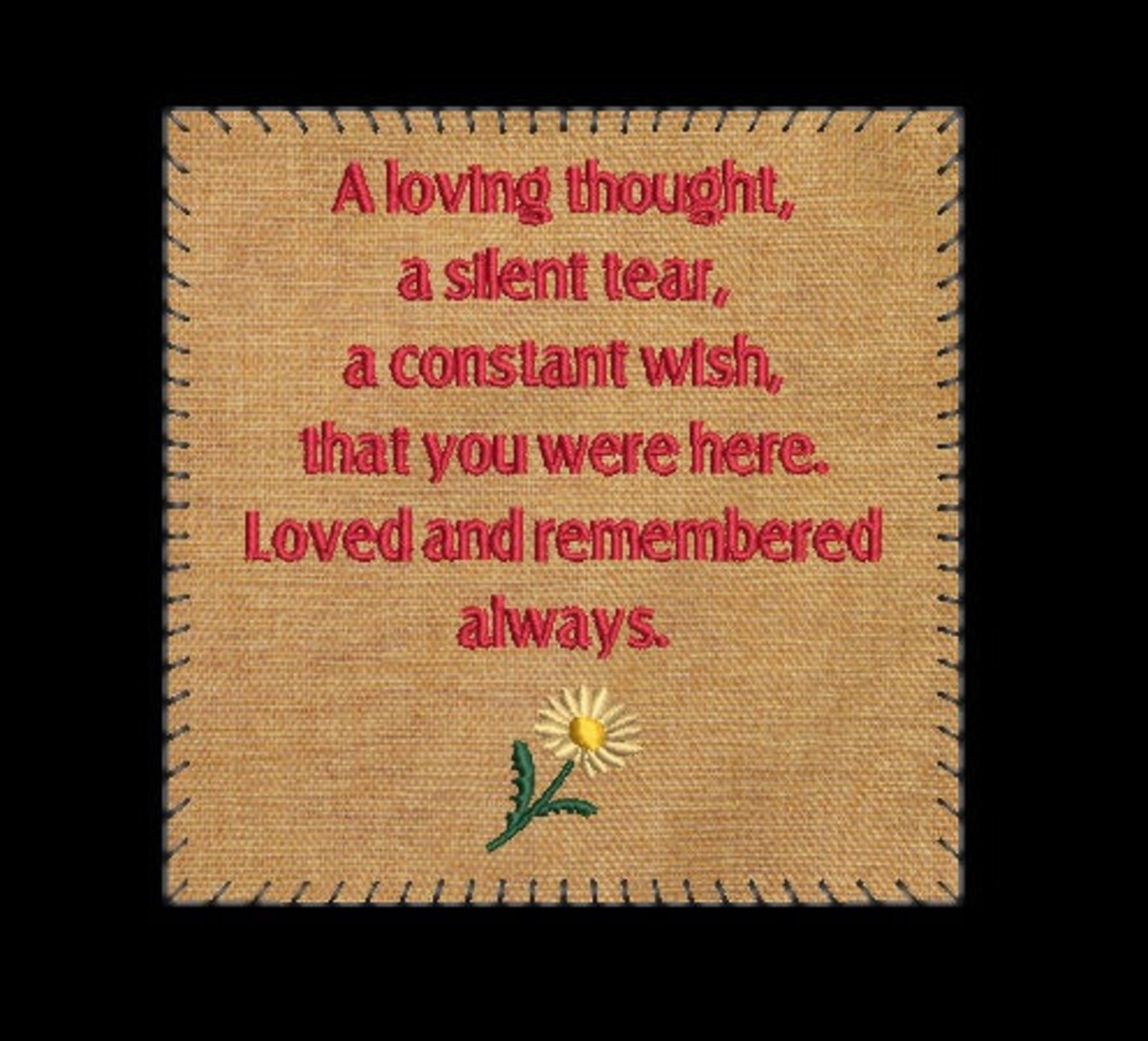Memory Patch Embroidery Design: Sympathy Keepsake, 5x5 Hoop (PES ...
