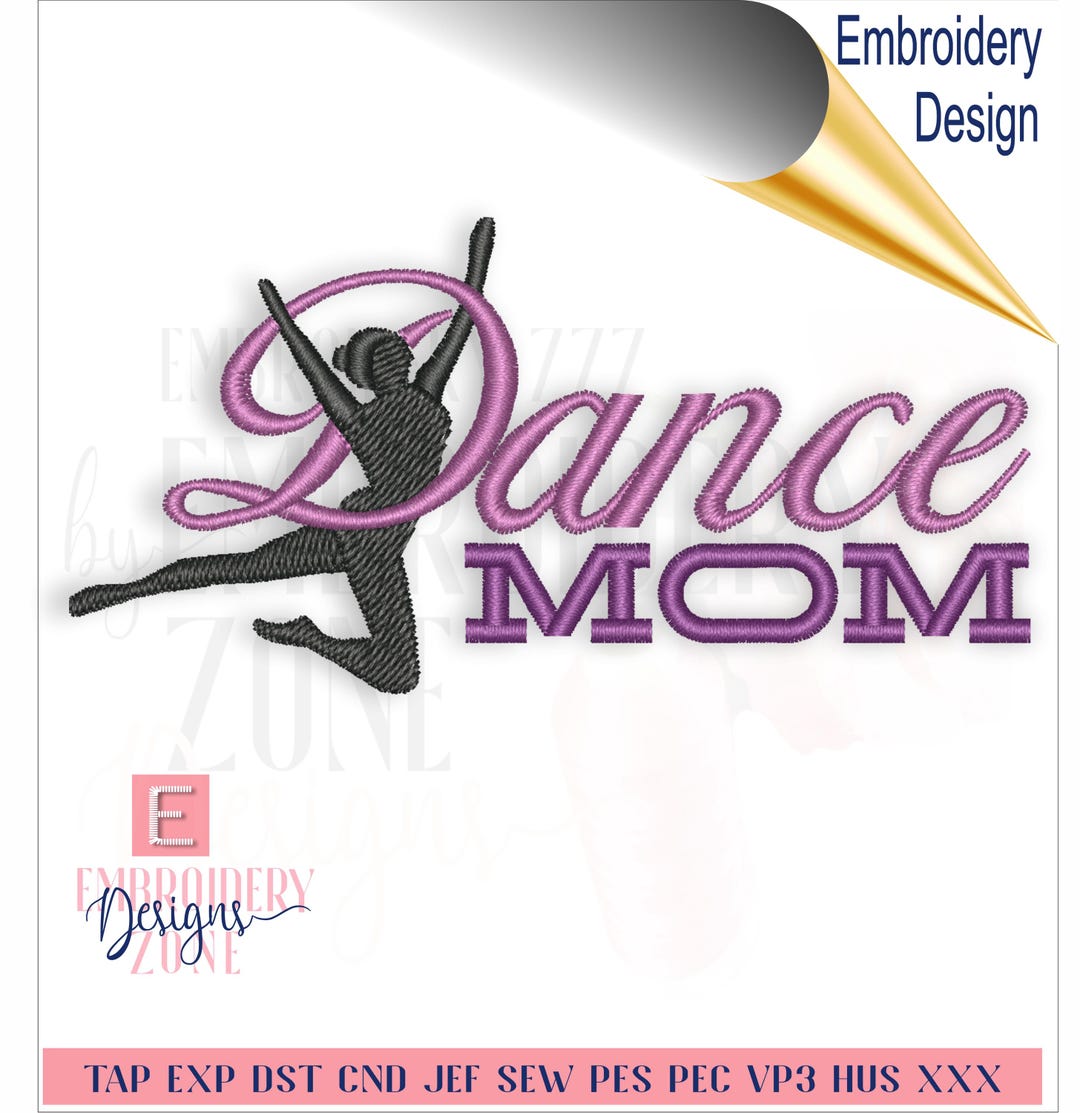 Dance Mom Embroidery Design Digital Download Dancer Clipart File to ...