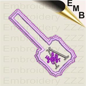 Monogram ITH Full Embroidery Alphabet A-Z Snap Tab Key Fob. Dst Pes Jef ...