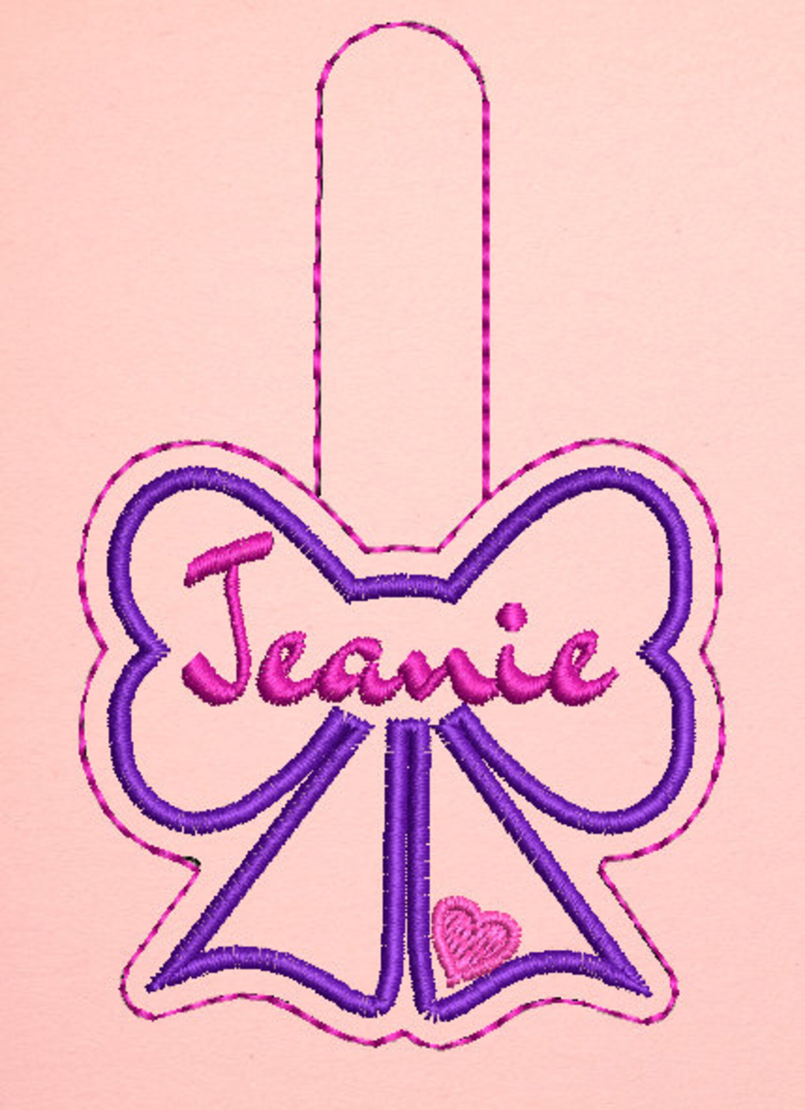 ITH Bow Snap Tab Key Fob Design. Embroidery in the Hoop Key - Etsy