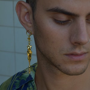 Gold Dangle Earrings, Venus Earrings, Aphrodite Earrings, Body Earrings, Ancient Roman Earrings ...