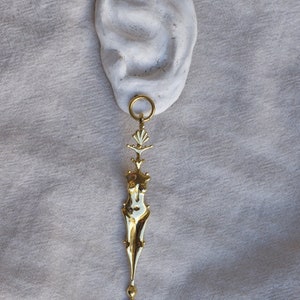Gold Dangle Earrings, Venus Earrings, Aphrodite Earrings, Body Earrings, Ancient Roman Earrings ...