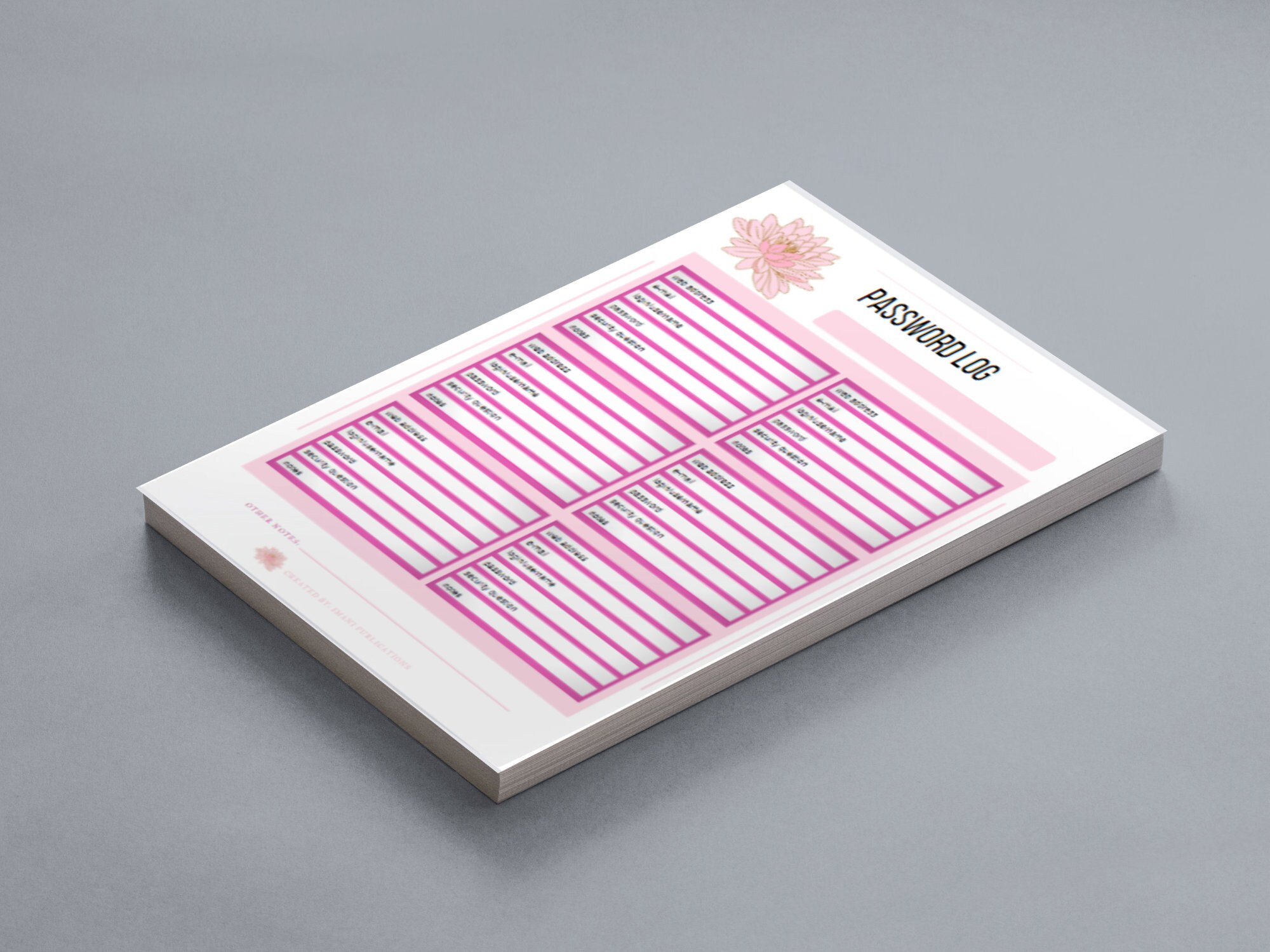 Printable Password Log Keeper Tracker Digital Planner Letter A4 A5 Half Page Sizes Etsy