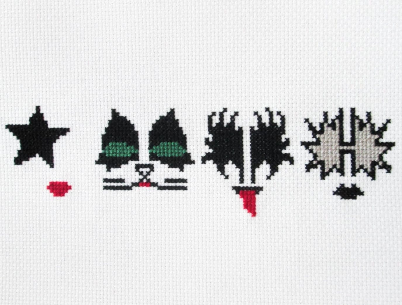 KISS Rock Band Face Paint -- Counted Cross Stitch Pattern PDF Download ...