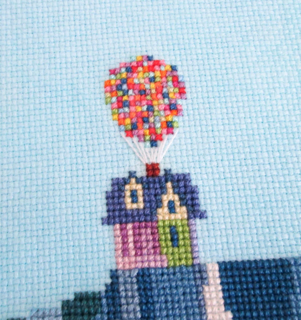 Up Paradise Falls Painting -- Counted Cross Stitch Pattern PDF Download ...