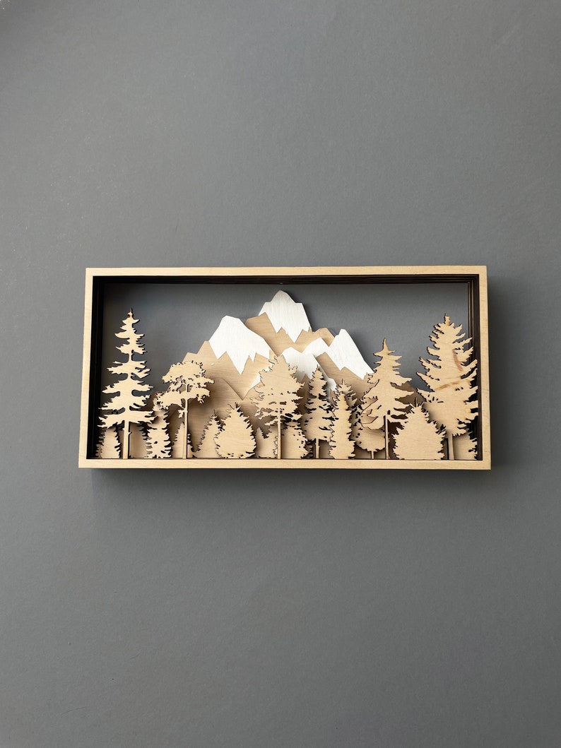 Layered Forest Svg Mountain Svg Wall Hanging Cut File Layered Mountain ...