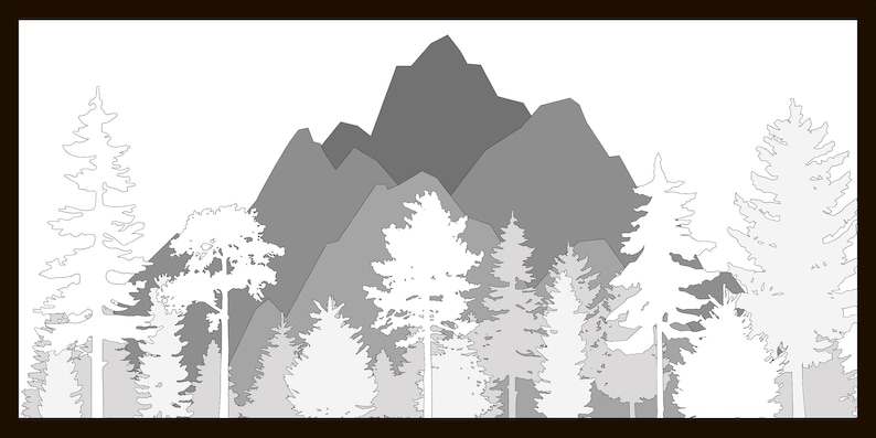 Layered Forest Svg Mountain Svg Wall Hanging Cut File Layered Mountain ...