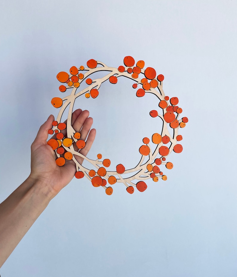 Wooden Berry Wreath Laser Cut Files, Fall Wreath Cnc File, SVG, Berry ...
