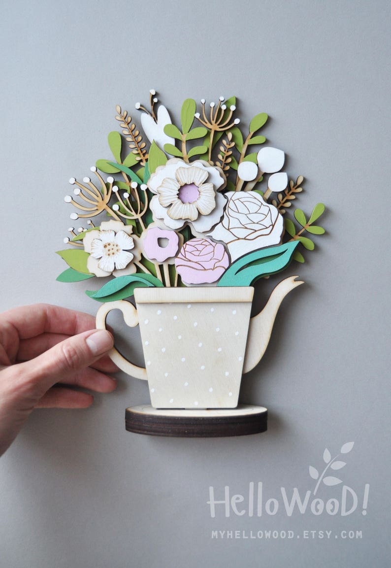 Flower Svg Laser Cut Files Plant Svg Wood Flower Bouquet - Etsy Australia