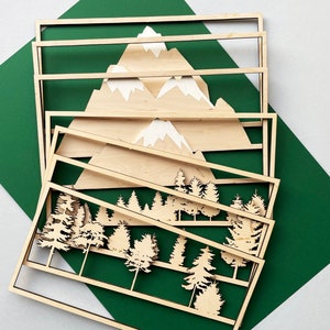 Layered Forest Svg Mountain Svg Wall Hanging Cut File Layered Mountain ...