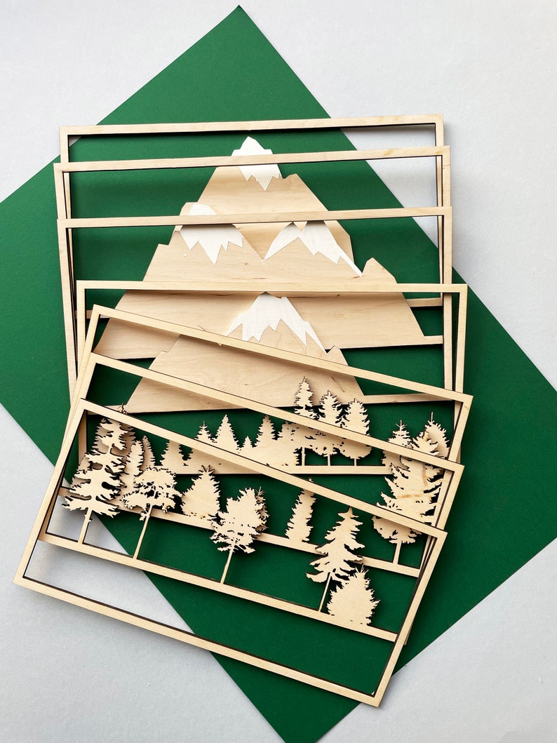Layered Forest Svg Mountain Svg Wall Hanging Cut File Layered Mountain ...
