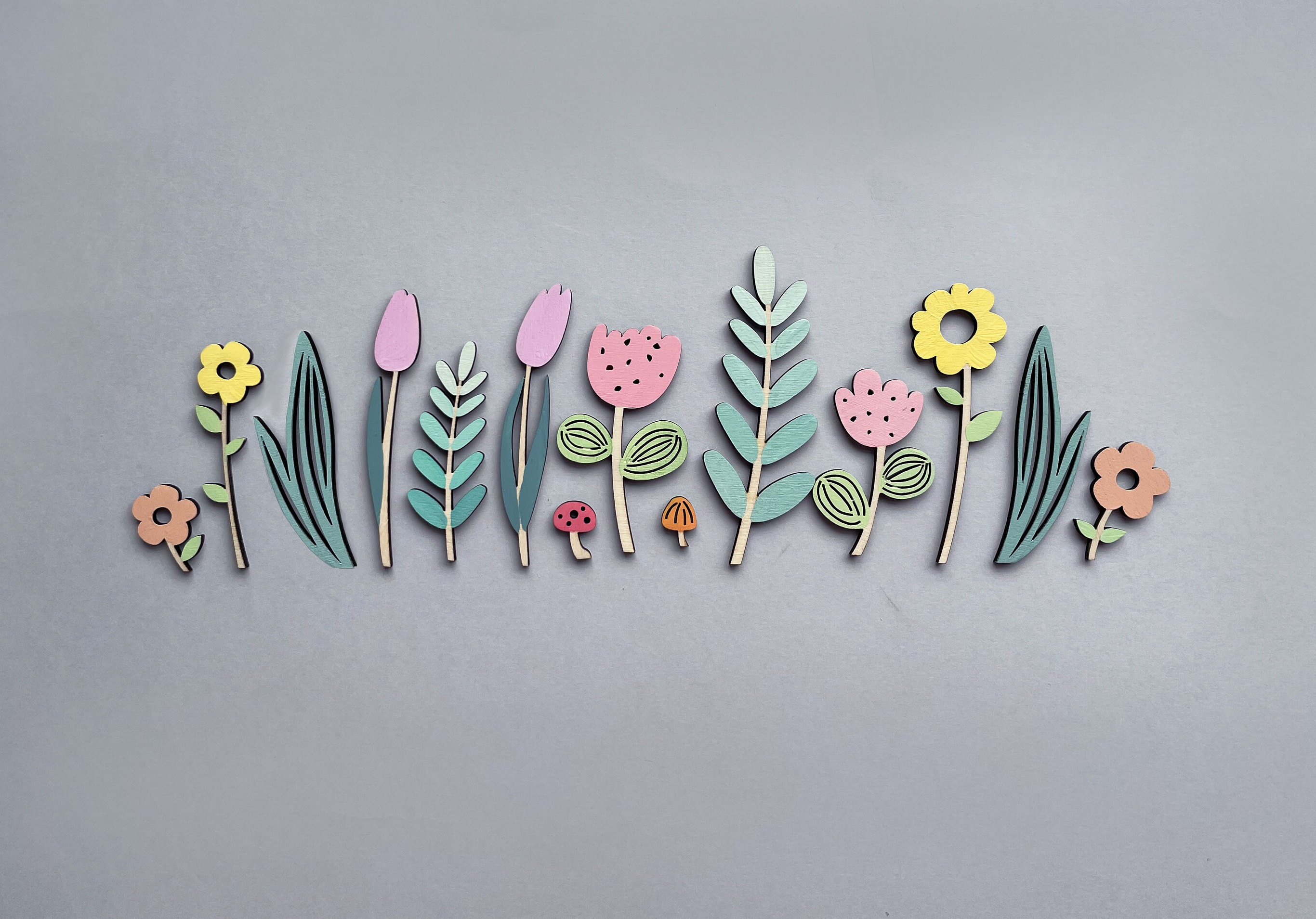 Spring Flowers Laser Cut Files Grass Svg Floral Tulip Laser - Etsy